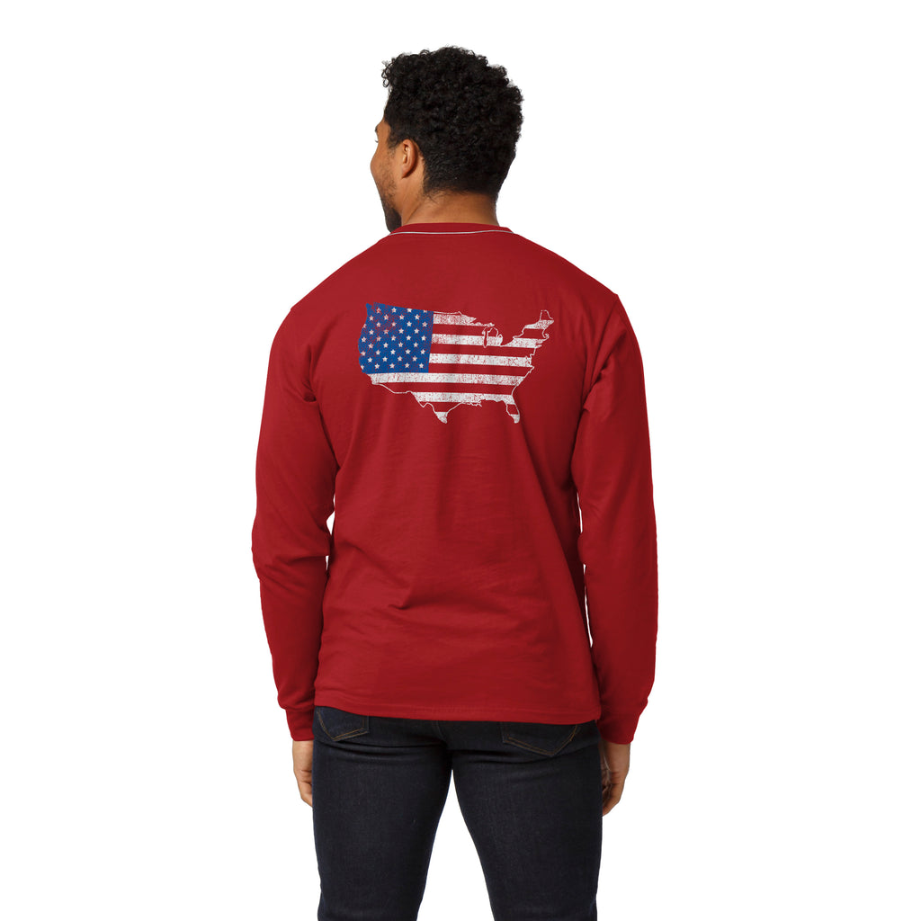 FOH Men's Red Long Sleeve Pocket Tee – L2 Brands